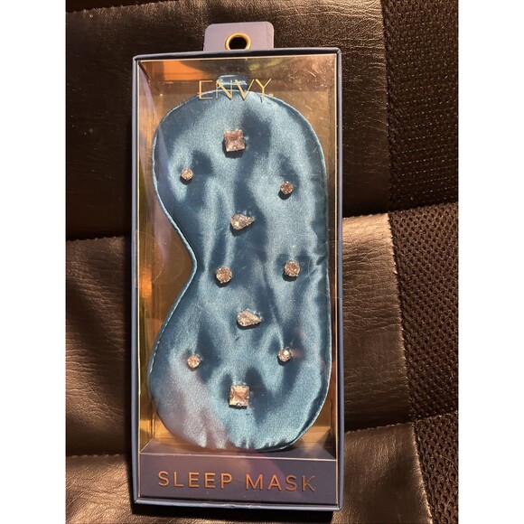envy | Accessories | Teal Envy Bling 0 Satin Bejeweled Sleep Mask New ...